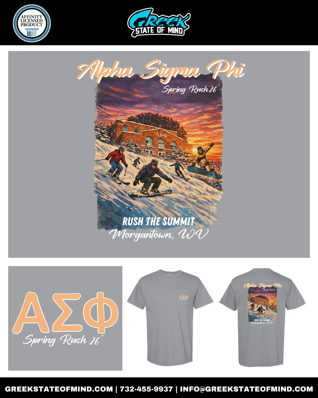 Alpha Sigma Phi - Rush The Summit Spring 2026 Pocket T-Shirts